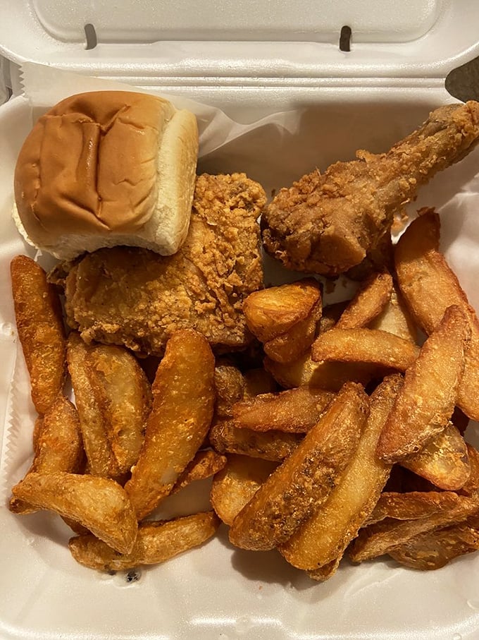 Crispy chicken and hand-cut fries nestled in a takeout container &ndash; the kind of meal that makes you want to invent reasons to drive to Charlottesville.