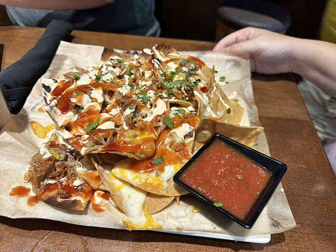 These nachos aren't playing around&mdash;loaded with toppings and served with a salsa so fresh it deserves its own fan club.