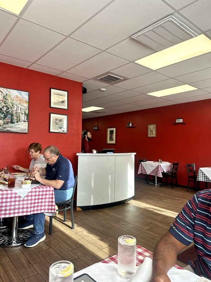 The heart of any good restaurant is where the magic happens. This counter separates the dining room from culinary alchemy in progress.