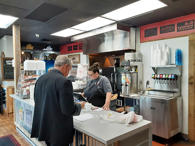 The exchange of currency for smoked meat happens here. A transaction that always leaves both parties satisfied.