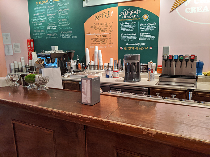 Behind this counter, magic happens daily. It's like Willy Wonka's laboratory, but with better lighting and fewer questionable labor practices.
