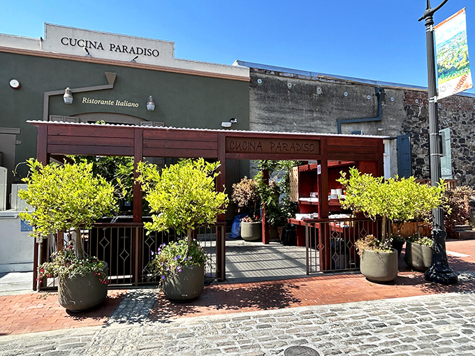 Cucina Paradiso's entrance promises what every Italian restaurant should: a garden-like oasis where carb-counting goes to die a delicious death.