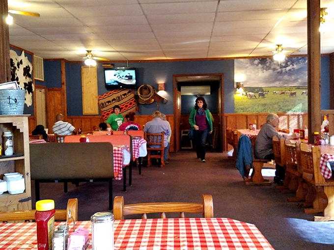 The dining room where strangers become neighbors and calories don't count because you're making memories, not just eating lunch.