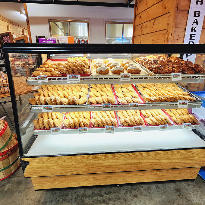 Decision paralysis never looked so delicious. Shelf after shelf of fried pies and baked goods create the world's most wonderful dilemma.