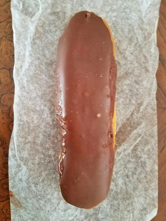 The chocolate &eacute;clair: proof that sometimes the best things in life are long, chocolate-covered, and filled with cream.