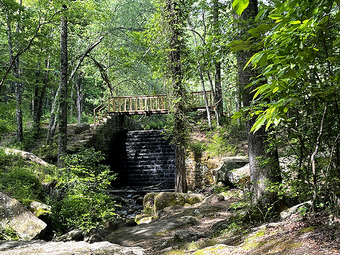 The waterfall doesn't roar&mdash;it whispers secrets that have been passed down through generations of Mississippi trees.