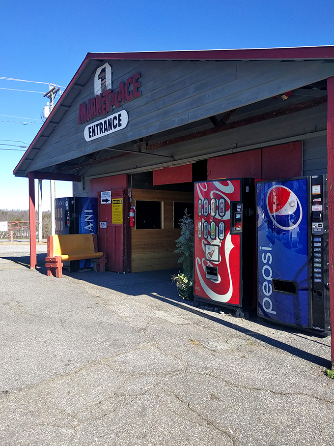 The gateway to possibility. This unassuming entrance leads to a wonderland where one person's castoffs become another's treasures.