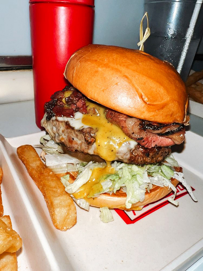 The Feature Film Burger steals the scene with its supporting cast of melted cheese, crisp lettuce, and a special sauce worthy of an Oscar.