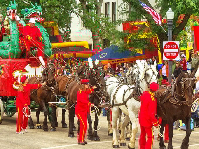 The Big Top Parade brings circus heritage to life with elaborate wagons and performers who make your childhood circus memories seem understated.