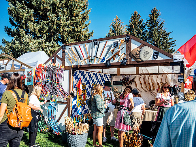 Swiss Days vendors offer treasures that transform "I'm just browsing" into "I need this handcrafted wooden cuckoo clock immediately."