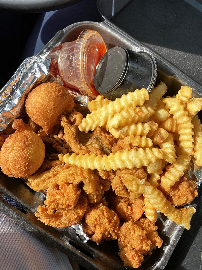 The Fish & Shrimp Combo: where indecision becomes a virtue and "both" is always the right answer.