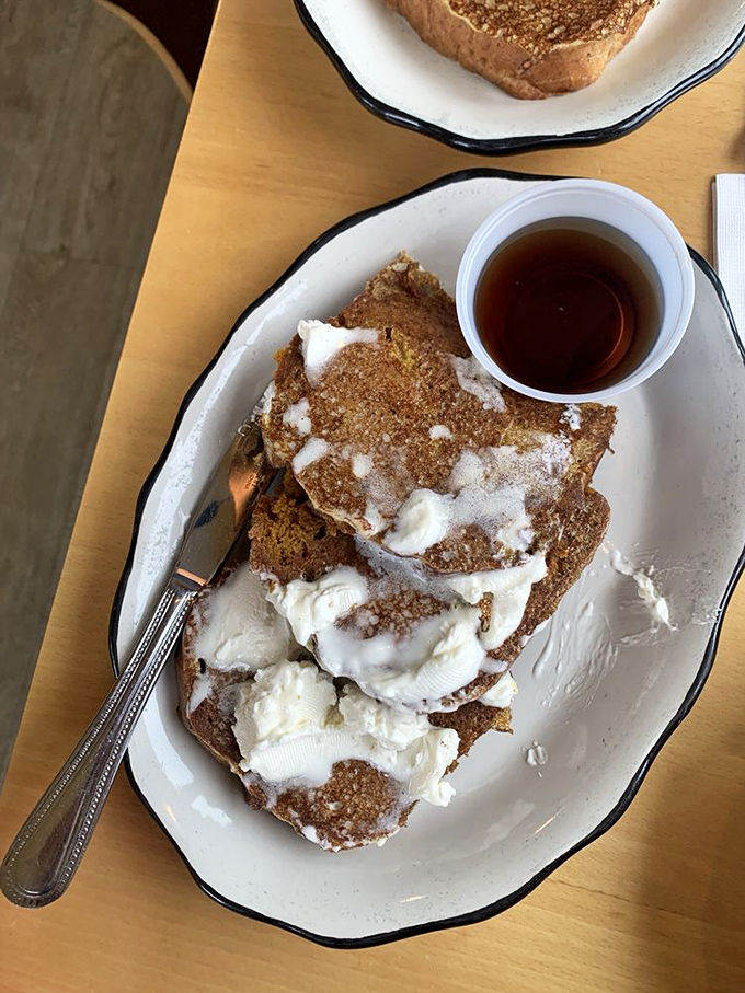 Breakfast that doesn't know it's not dessert. Golden toast, crispy bacon, and enough maple syrup to make a Canadian blush.