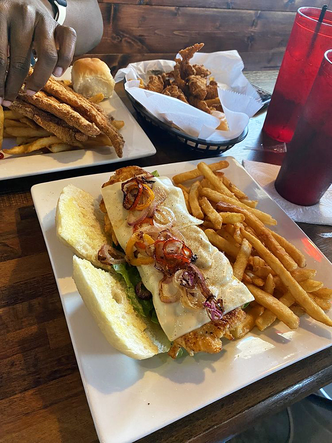 A sandwich that makes chicken exciting again. Those caramelized onions aren't just toppings—they're the backup singers that make the star shine brighter.