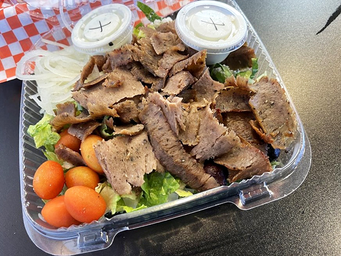 Who says you can't have your gyro and eat healthy too? This protein-packed salad is what happens when Greece meets the Midwest.