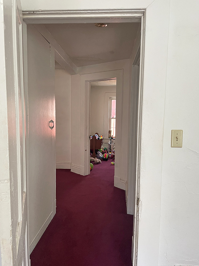 Hallways in haunted houses always seem longer after dark. This corridor has witnessed countless visitors hurrying through with racing hearts.