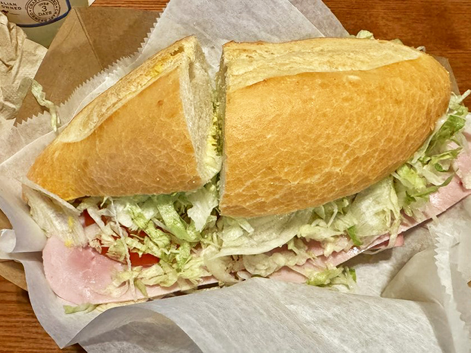 A sandwich so perfectly layered it could teach architecture students a thing or two about structural integrity.