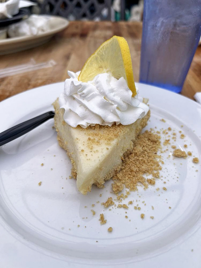 Key lime pie with a crown of whipped cream&mdash;the perfect sweet-tart finale to a seafood feast. That graham cracker crust deserves its own fan club.