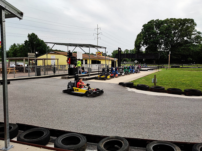 Junior racers proving that the need for speed starts early. Tomorrow's NASCAR stars begin their journey on these humble tracks.