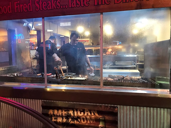 The open kitchen isn't just transparency&mdash;it's dinner theater. Watch as flames leap and steaks sizzle before your very eyes.