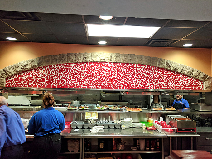 Where the magic happens&mdash;an open kitchen showcasing the controlled chaos that transforms simple ingredients into edible poetry.