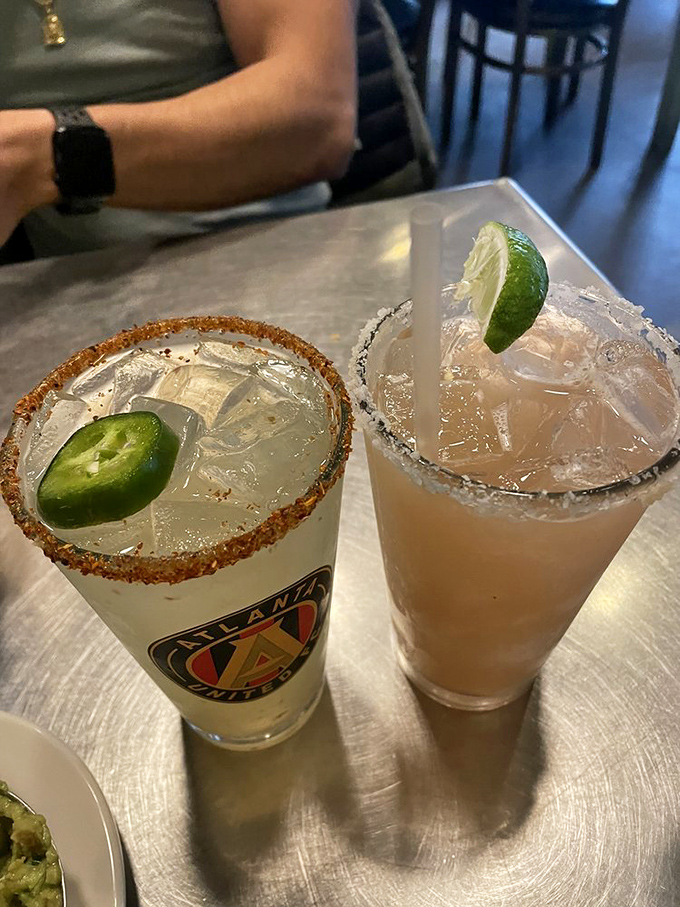 These aren't just margaritas; they're vacation in a glass with spicy rims that remind you life should have a little kick.