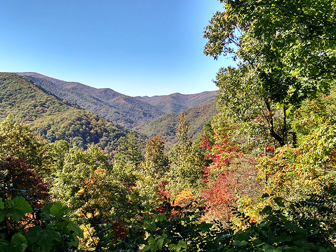 Layers of blue ridges stack like nature's own optical illusion, each mountain seemingly a brushstroke in Earth's grandest landscape painting.