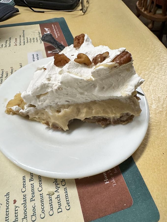 This pecan cream pie doesn't just satisfy a sweet tooth—it throws a party for it. Worth every mile of the journey and every calorie.