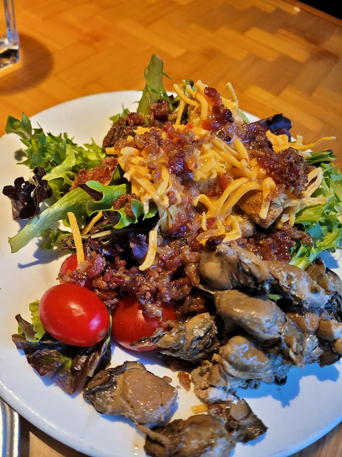 A salad plate that proves vegetables can party too&mdash;loaded with toppings that transform "eating your greens" from chore to pleasure.