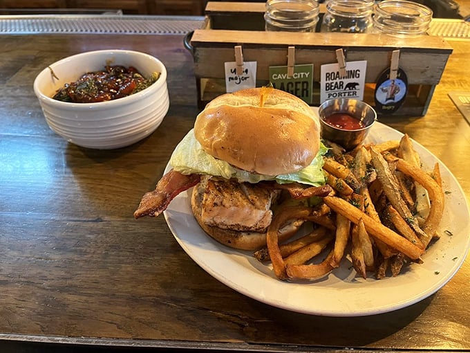 This sandwich doesn't just come with fries—it arrives with an entourage of golden, crispy potato perfection and a side of "you made the right choice."