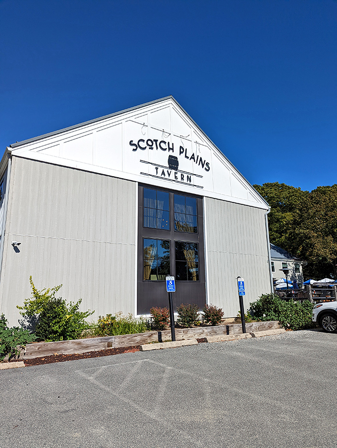 Scotch Plains Tavern's barn-inspired architecture houses modern culinary delights. This contemporary take on New England dining proves tradition and innovation make perfect tablemates.