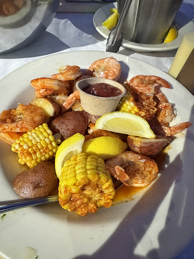 The seafood boil that launched a thousand bibs&mdash;corn, potatoes, and shrimp in perfect harmony like a delicious underwater orchestra.