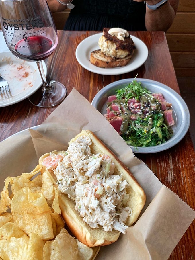 The seafood trifecta: crab cake, tuna, and a seafood roll. Like The Godfather trilogy, but every part is excellent.