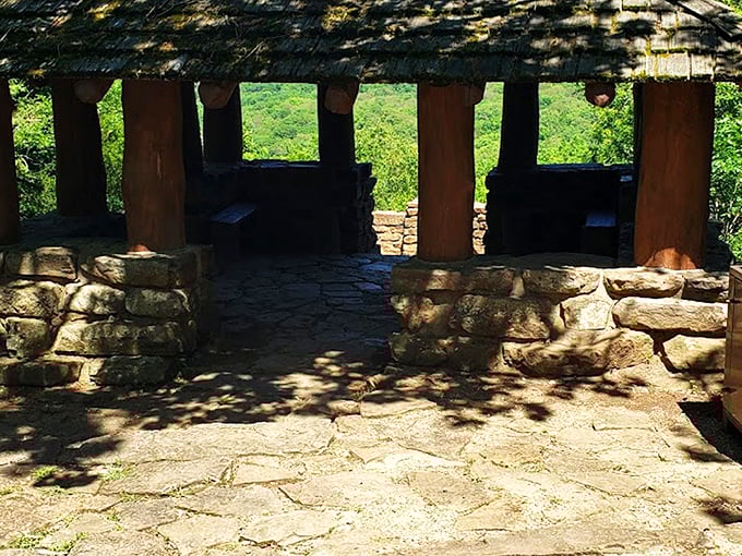 This rustic stone shelter, built by the CCC nearly a century ago, offers panoramic views that no smartphone camera can truly capture.
