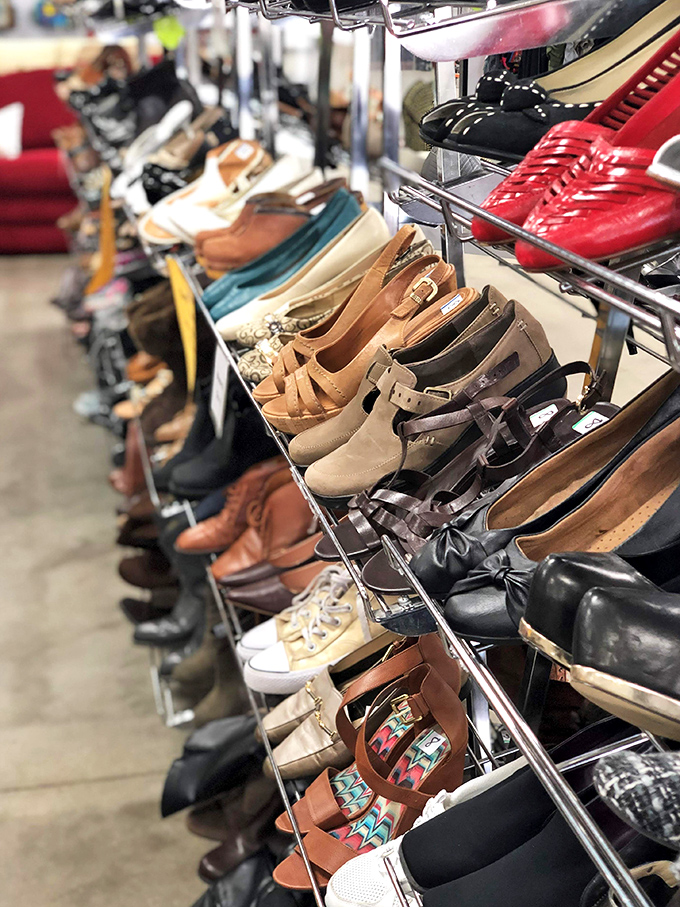 The shoe department: where footwear gets its second chance at greatness. Those leather loafers are just waiting for their comeback tour.