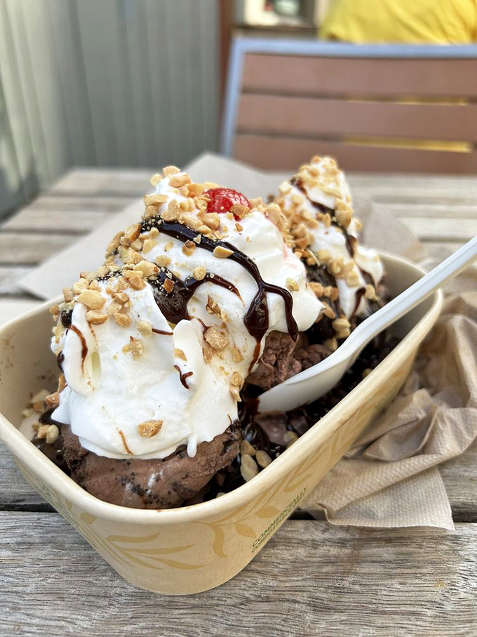 Not just a sundae&mdash;it's an architectural masterpiece where chocolate, whipped cream, and nuts achieve perfect harmony.