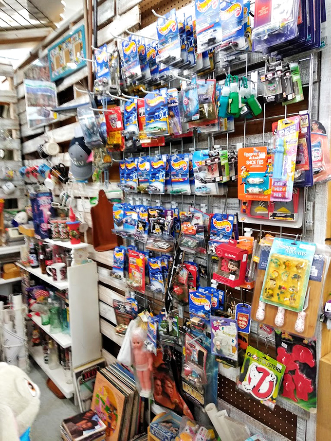 Hot Wheels heaven! These tiny time capsules of automotive history hang in suspended animation, still in their original packaging.