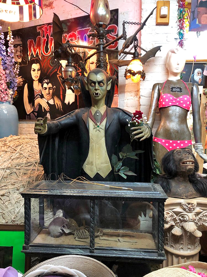 Another vampire offers a rose&mdash;perhaps the most romantic undead gesture since Dracula first said "I don't drink... wine." The mannequin seems unimpressed.