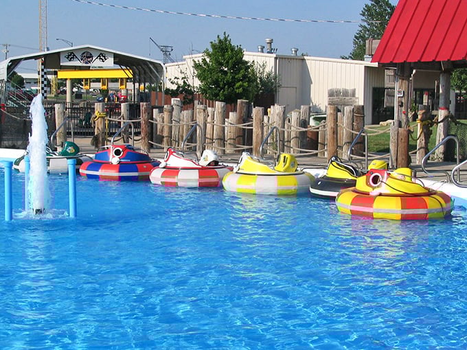 Bumper boats with water cannons &ndash; because sometimes victory means getting everyone else soaking wet.