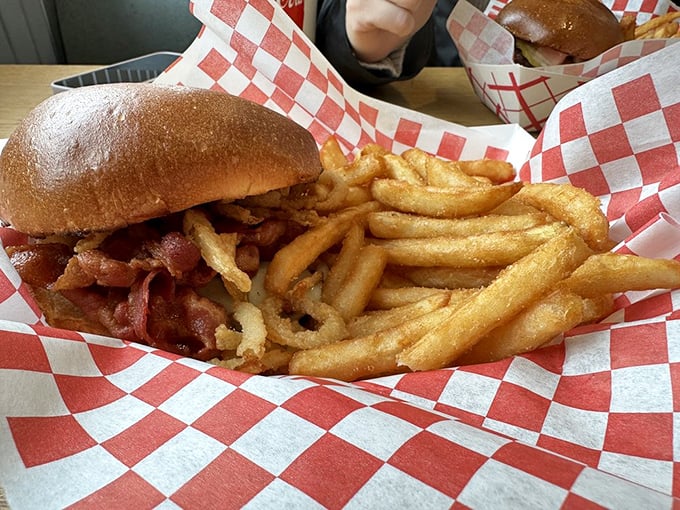 The Western BBQ Burger arrives like a cowboy riding into town&mdash;bold, unapologetic, and ready to make your day significantly better.