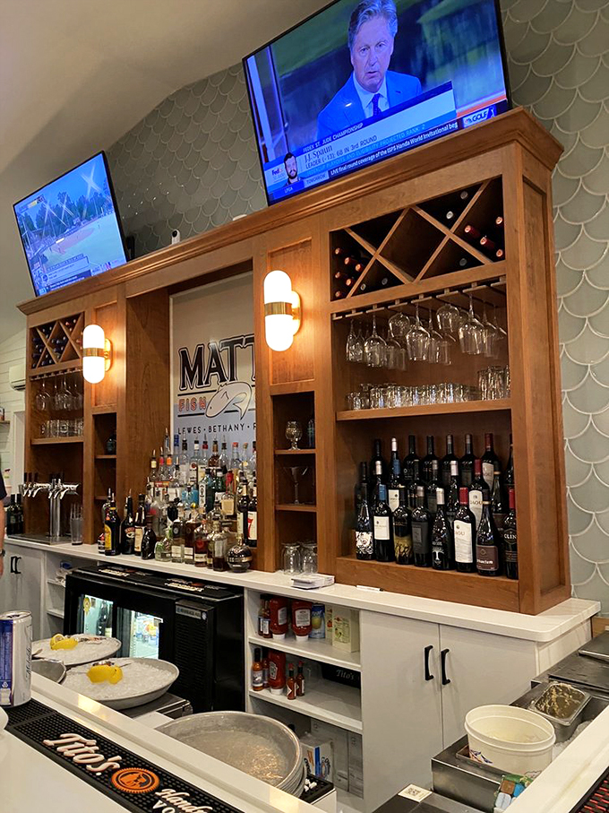 The bar's fish scale tile backdrop isn't just Instagram-worthy &ndash; it's a subtle reminder that you're about to enjoy something that once swam.