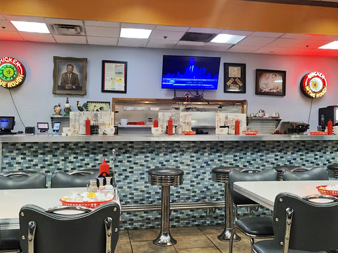 The counter seats – where solo diners find community, regulars find their usual spots, and everyone finds excellent service.