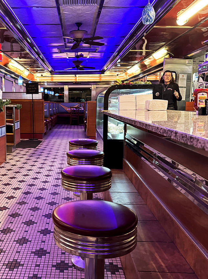 The purple-lit counter stools&mdash;modern-day thrones where regular customers are treated like royalty and everyone knows the best seat for service.