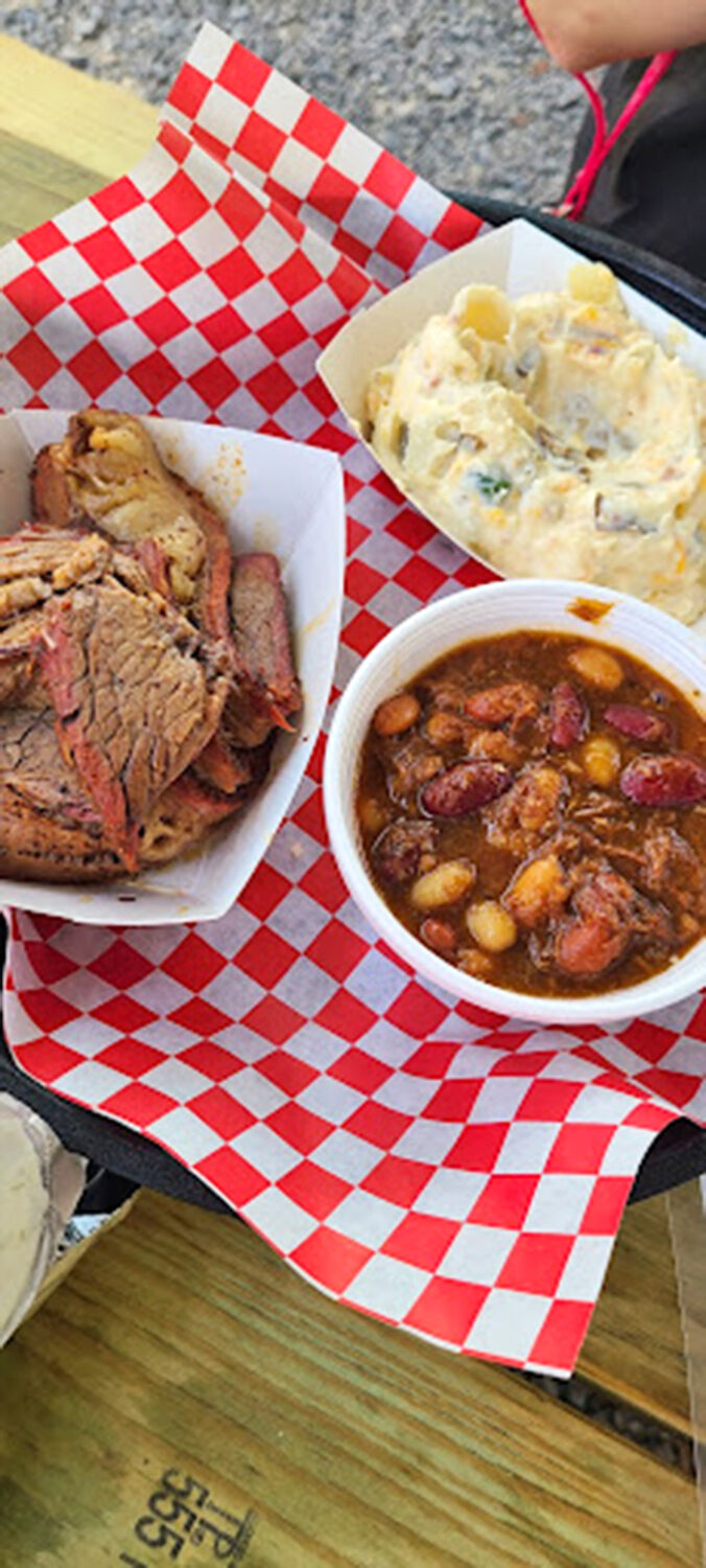 Brisket, potato salad, and beans &ndash; the barbecue equivalent of a perfect three-part harmony that would make the Bee Gees jealous.