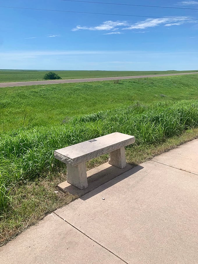 The world's most perfectly positioned bench. Take a seat and let the prairie do the entertaining.