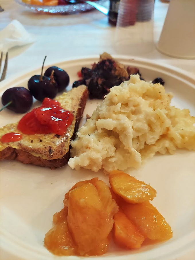 Farm breakfast isn't just a meal—it's edible poetry featuring homemade preserves, fresh-picked fruit, and the kind of potatoes that make you question all other potatoes.