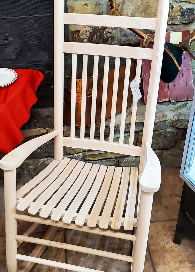 A handcrafted rocking chair awaits its next storyteller. This isn't mass-produced furniture&mdash;it's functional art with the patience to outlive its next several owners.
