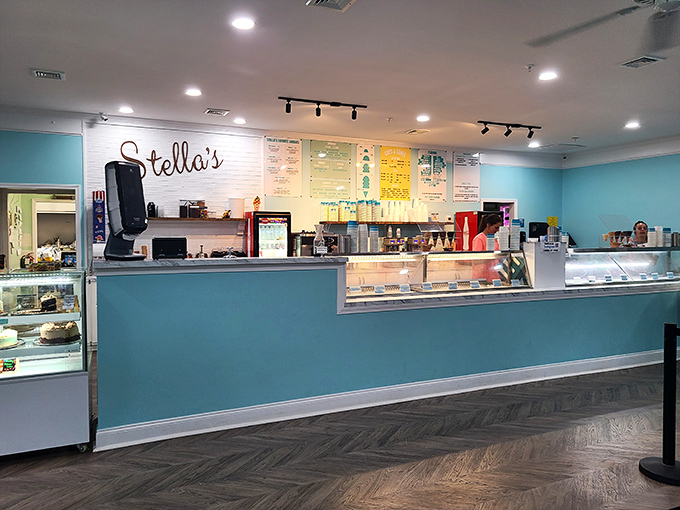 Behind this counter, magic happens daily. The aqua blue service area isn't just pretty&mdash;it's the stage where frozen dreams come true.