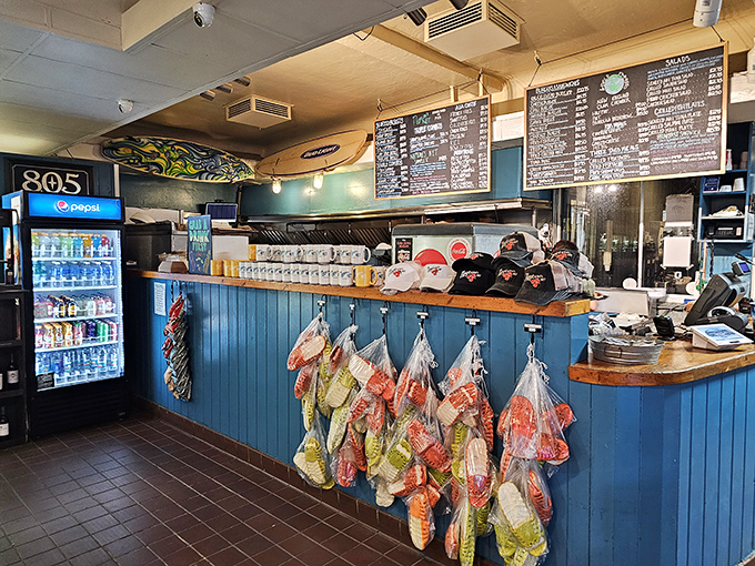 Blue wainscoting and surfboards overhead&mdash;Neptune's Net knows exactly what it is: a coastal treasure where seafood meets surf culture.