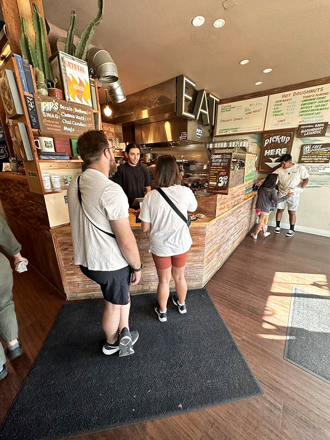 The line forms quickly at Pip's, where waiting becomes part of the experience and strangers bond over shared anticipation of handmade treats.