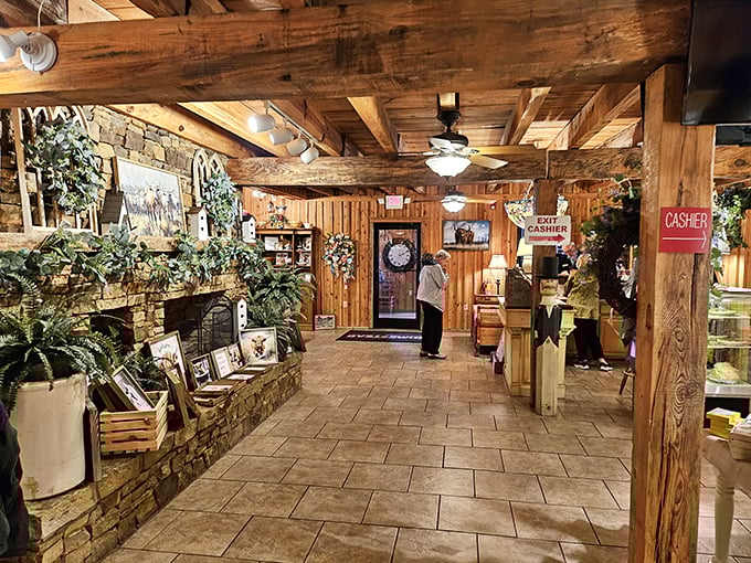 The entrance welcomes you like an old friend, with stone walls, wooden beams, and greenery creating that "come on in" feeling we all crave.